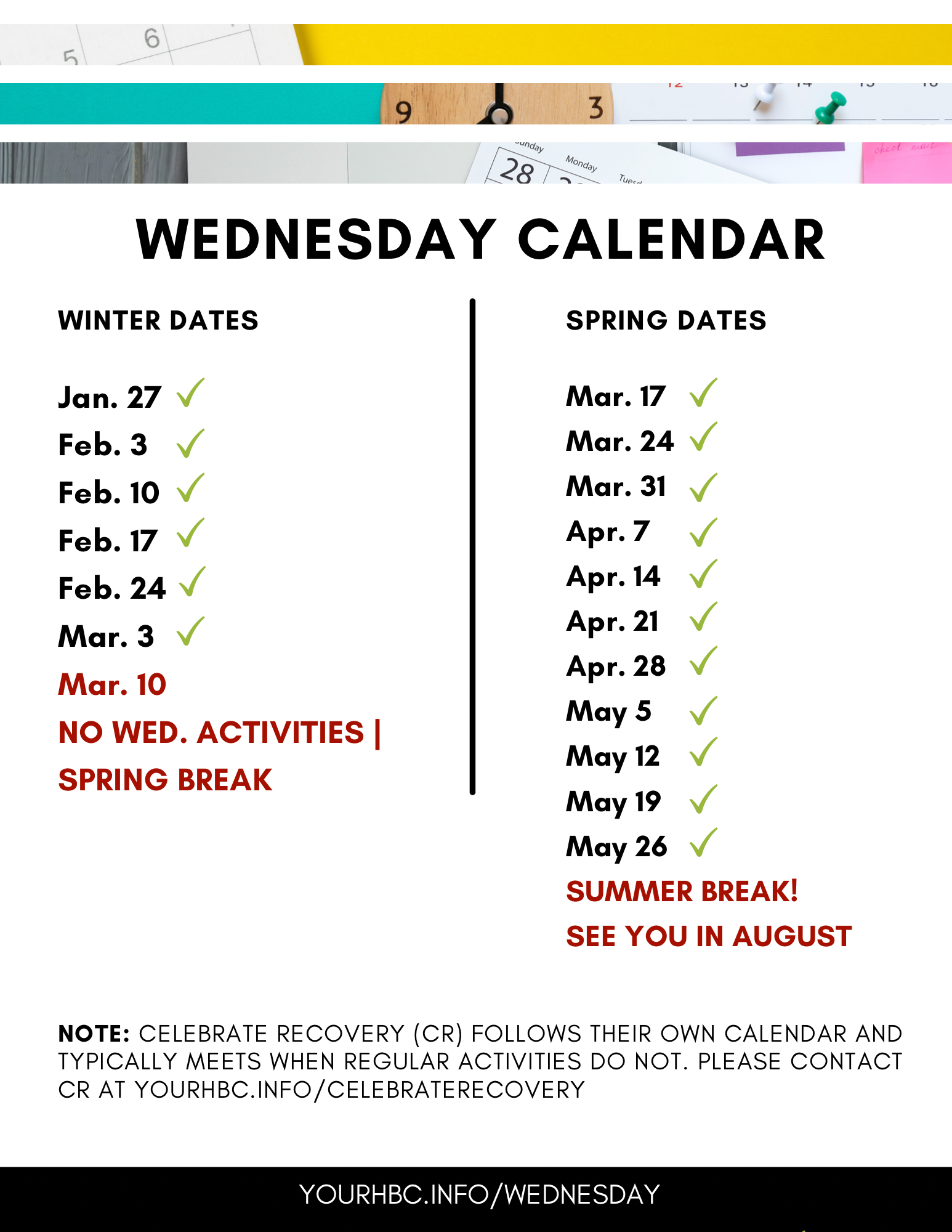 Wednesday Activities